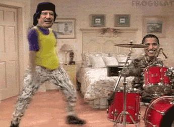 Muammar gaddafi barack obama frogbeat GIF on GIFER - by Dugor