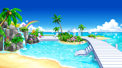 Waterfall pixel vacation GIF on GIFER - by Oghmazan
