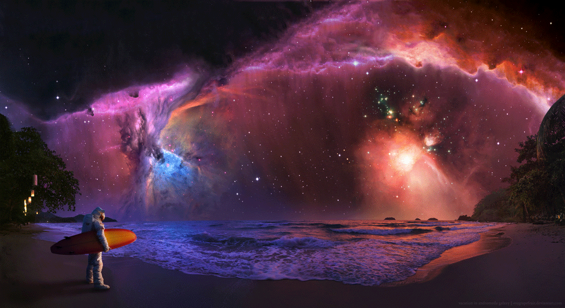 Space beach photo GIF on GIFER - by Mira