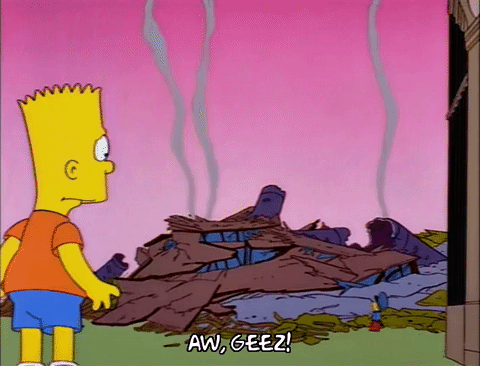 Bart simpson building collapse sad GIF on GIFER - by Oghmaron