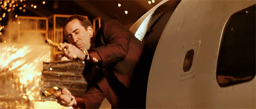 Nicolas Cage Face Off Plane