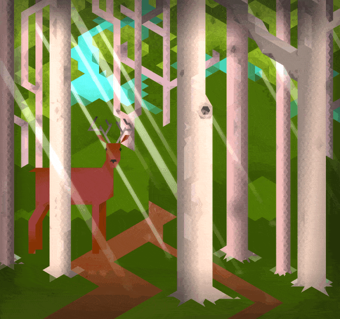 Forest deer trees GIF on GIFER - by Felolv