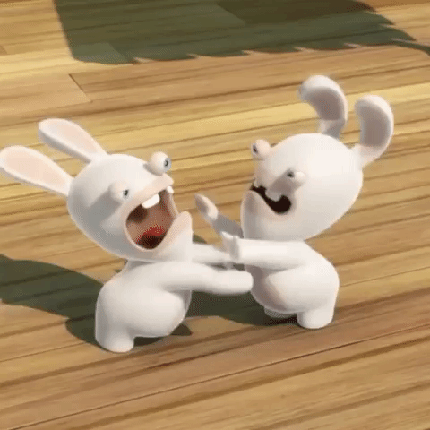 Dispute rabbids lapinscretins GIF on GIFER - by Drela