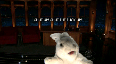 Craig ferguson angry rabbit GIF on GIFER - by Alsafyn