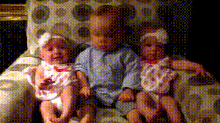 Baby twins meets GIF on GIFER - by Da