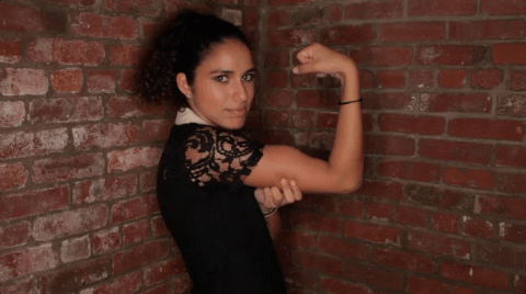 GIF biceps women wink - animated GIF on GIFER - by Malar