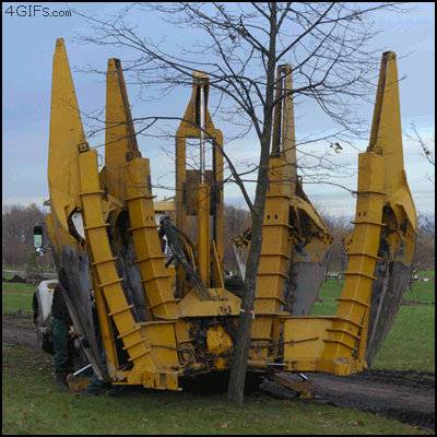 Digging machine trees GIF on GIFER - by Vimuro