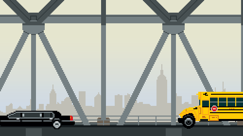 Bus illustration bridges GIF on GIFER - by Kathrirne