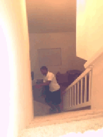 Stairs running dark GIF on GIFER - by Baron