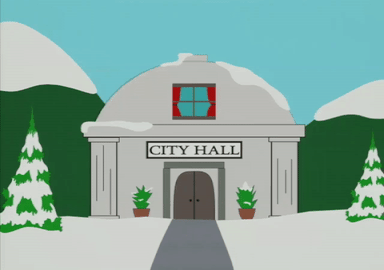Snow town city hall GIF on GIFER - by Volkree