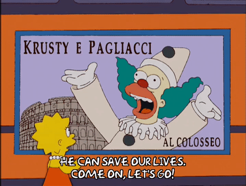 Krusty the clown homer simpson lisa simpson GIF on GIFER - by Burius