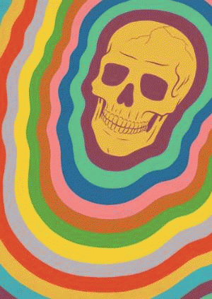 Skull psychedelic trippy GIF on GIFER - by Vosida