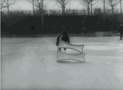 Figure skating chimp vintage GIF - Find on GIFER