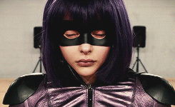 GIF chloe grace moretz kick ass mask smirk mascara ricane - GIF animé ...