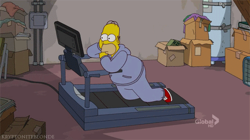 Homer simpson treadmill working out GIF - Find on GIFER
