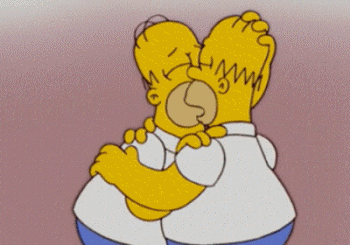 GIF homer simpson kissing same - animated GIF on GIFER