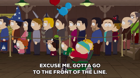 GIF queue eric cartman line - animated GIF on GIFER