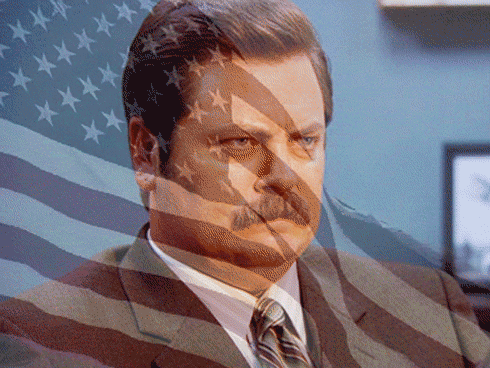 Ron swanson murica flag GIF - Find on GIFER