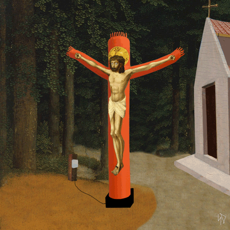 Jesus crucified air dancer GIF - Find on GIFER
