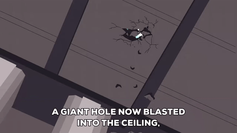 Ceiling falling crumbling GIF - Find on GIFER