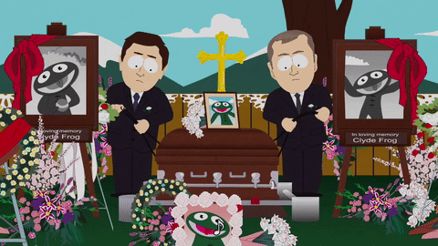 GIF funeral casket clyde frog - animated GIF on GIFER