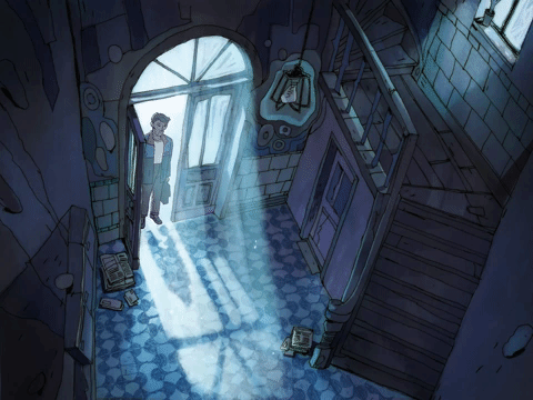 GIF melancholy staircase moody - animated GIF on GIFER