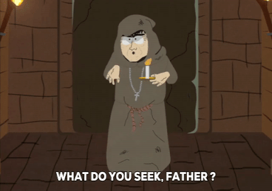 Monk meeting questioning GIF - Find on GIFER