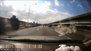 GIF truck accidents freeway - animated GIF on GIFER