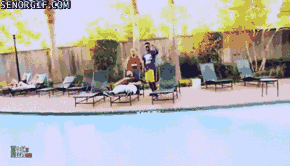 GIF pool sleep near - animated GIF on GIFER