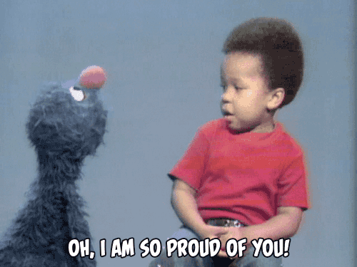 Sesame street proud grover GIF - Find on GIFER