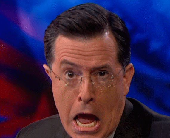 Colbert Screaming Gif