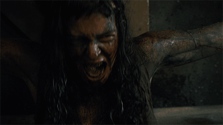 GIF scream tied up horror - animated GIF on GIFER