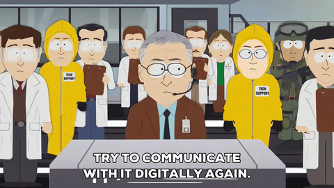 GIF staff announcing presenter - animated GIF on GIFER