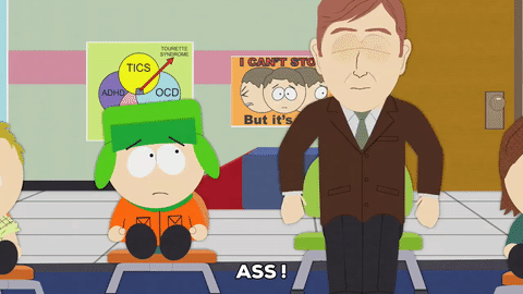 GIF kyle broflovski langur fall backward - animated GIF on GIFER