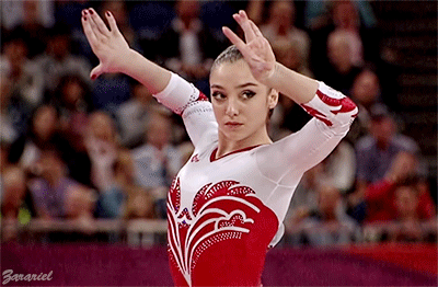 London 2012 aliya mustafina conqueror of the podium GIF - Find on GIFER