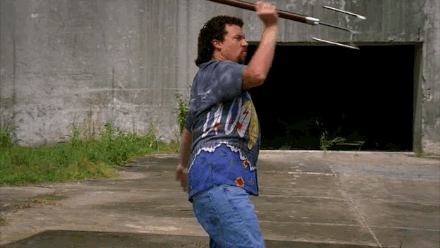 Danny Mcbride Gun Gif Kenny Powers Can't Actually Throw A Baseball