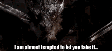 GIF smaug the hobbit tempting - animated GIF on GIFER