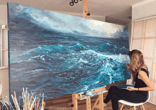 Waves painting wave GIF on GIFER - by Galar