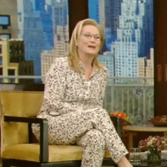 GIF meryl streep ow live with kelly and michael - animated GIF on GIFER