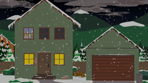 Snow night house GIF - Find on GIFER