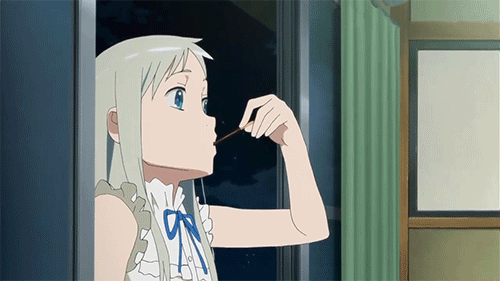 Mass production evangelion finger tapping ano hana GIF - Encontrar en GIFER