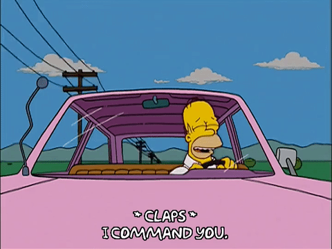 GIF driving homer simpson happy - animated GIF on GIFER