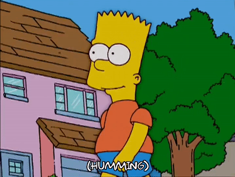 GIF humming happy bart simpson - animated GIF on GIFER