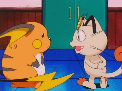 GIF raichu meowth anime - animated GIF on GIFER