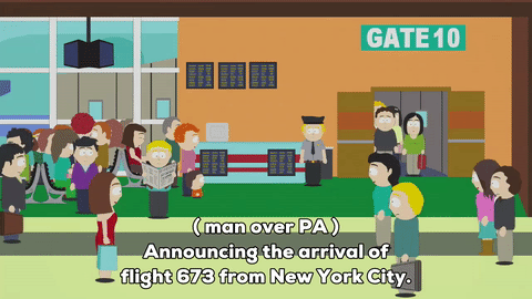 GIF airport walking around arrive - animated GIF on GIFER