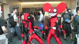 Dancing cosplay deadpool GIF - Find on GIFER