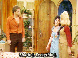 Janet wood threes company jack tripper GIF - Find on GIFER