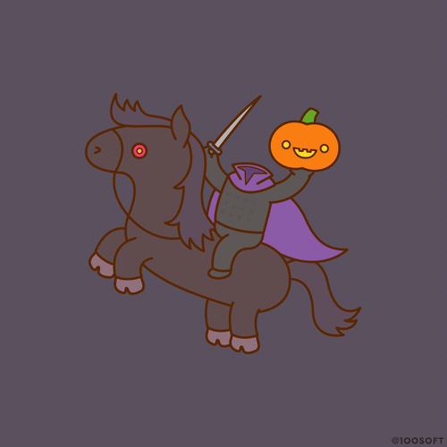 GIF kawaii sleepy hollow headless horseman - animated GIF on GIFER