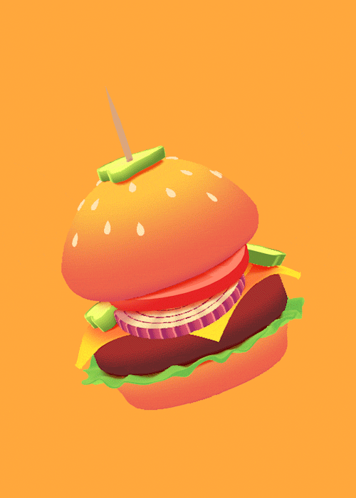 Animated Cheeseburger Gif Fried Chicken And Burger Animated Icon