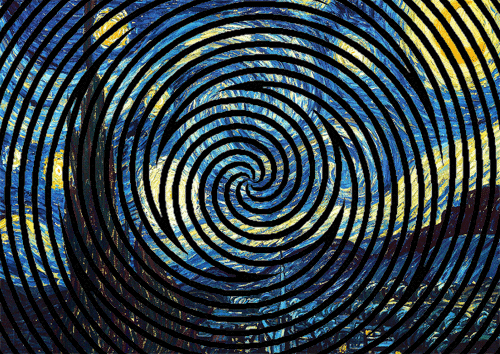 GIF lsd starry night 420chan - animated GIF on GIFER